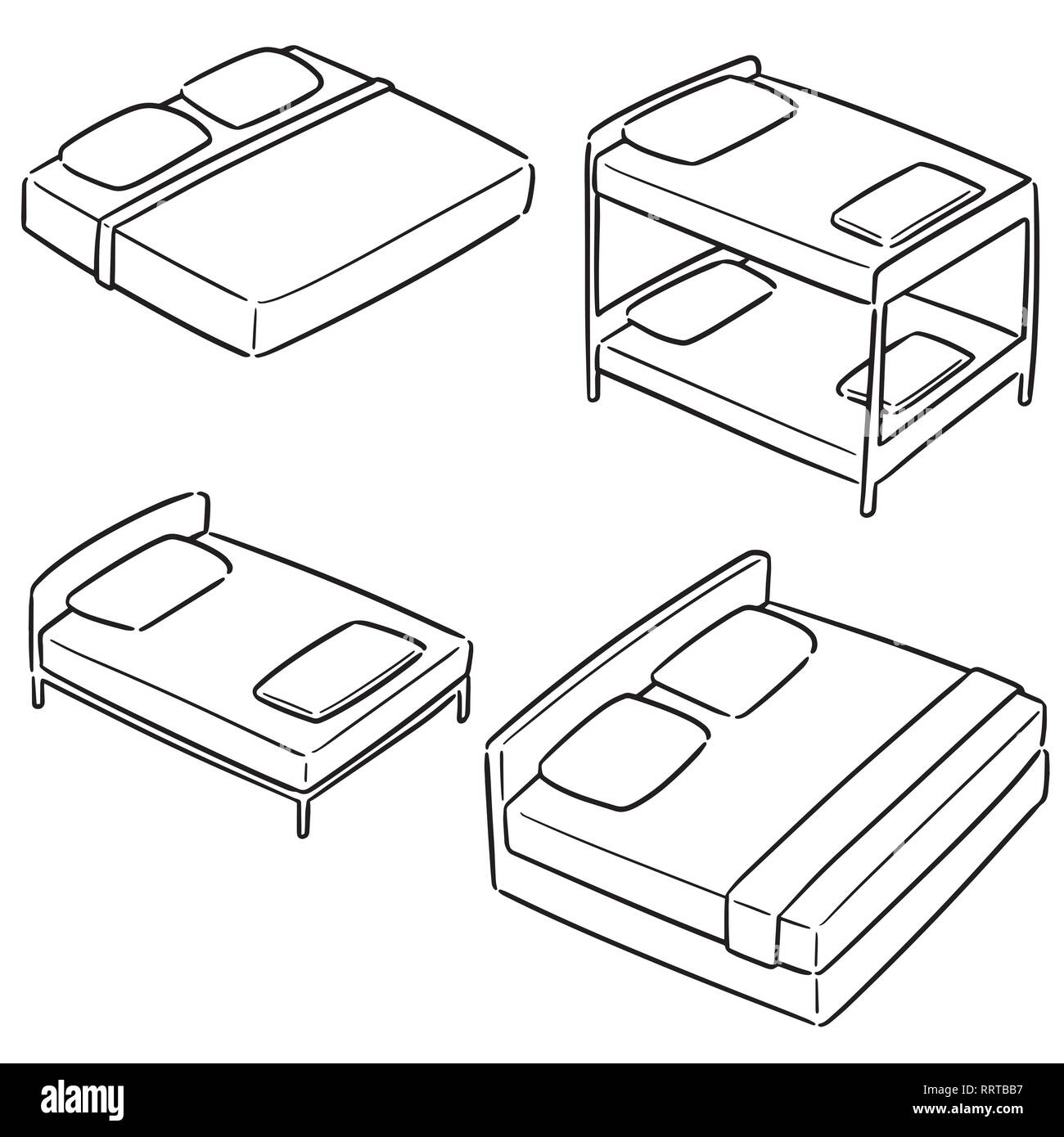 vector set of bed Stock Vector Image & Art - Alamy