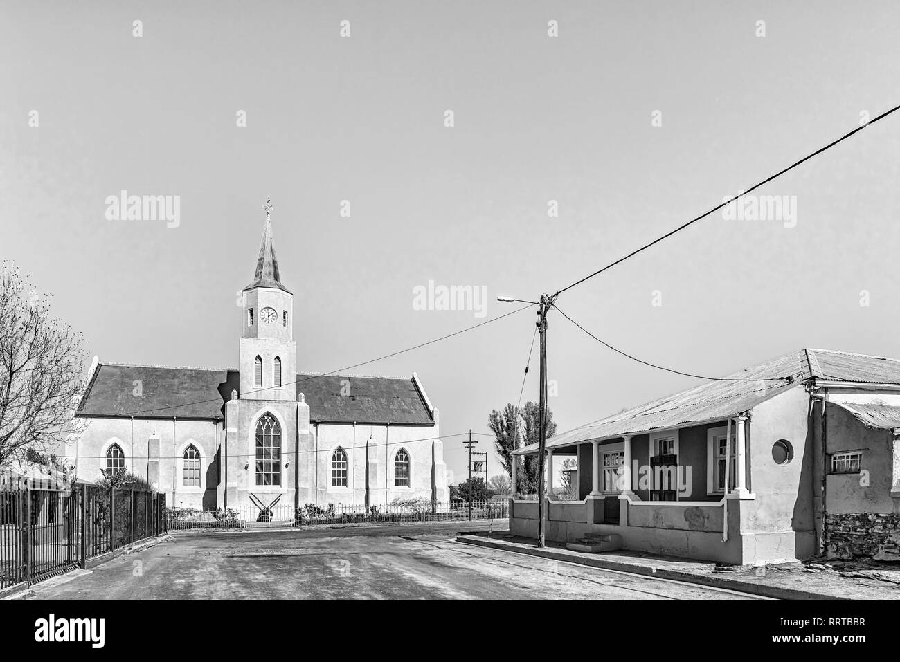 PHILLIPSTOWN, SOUTH AFRICA, AUGUST 6, 2018: A street scene, with the ...