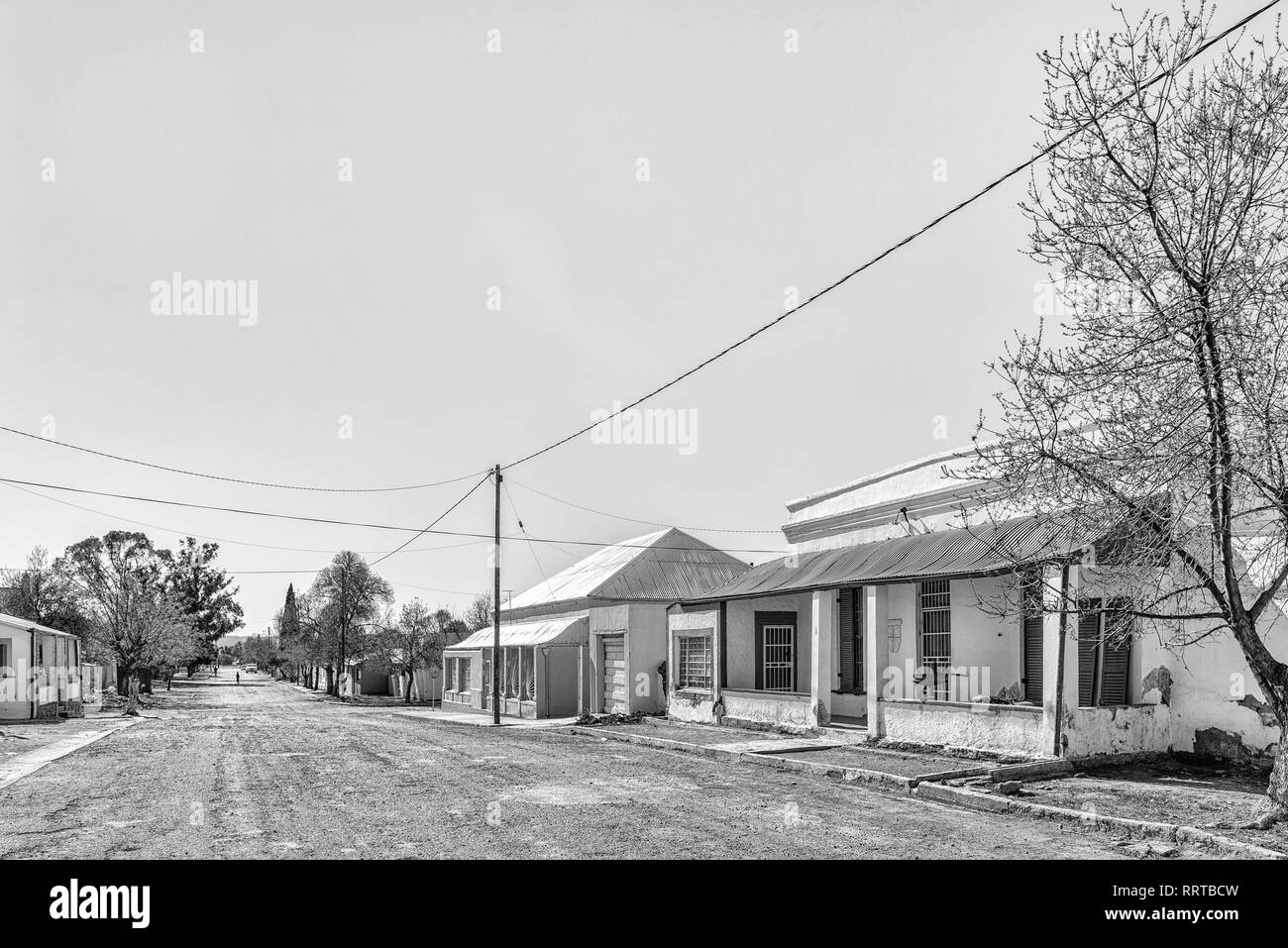 PHILLIPSTOWN, SOUTH AFRICA, AUGUST 6, 2018: A street scene, with ...