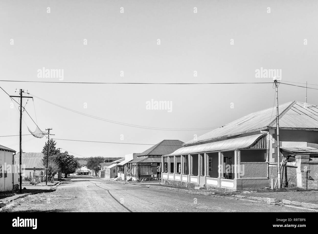 PHILLIPSTOWN, SOUTH AFRICA, AUGUST 6, 2018: A street scene, with ...