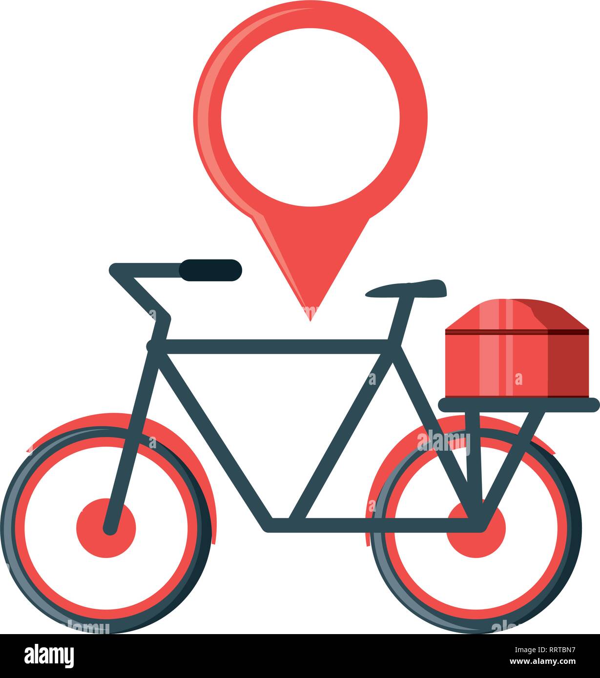 bicycle vehicle with pin location vector illustration design Stock ...