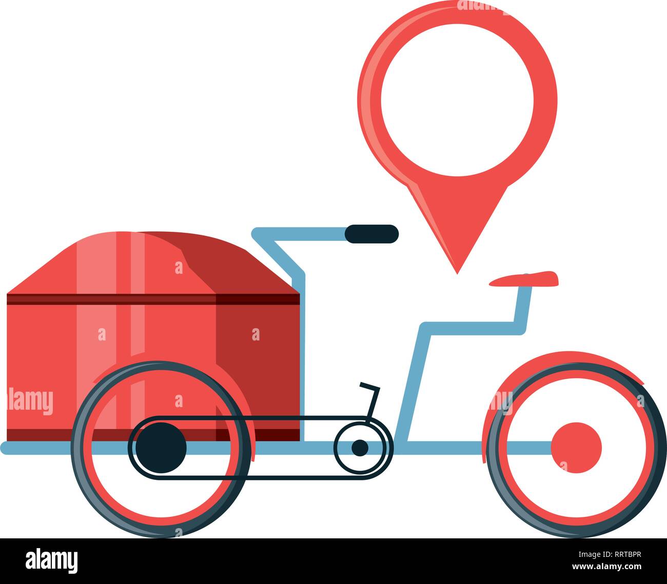 bicycle for logistic service with pin location vector illustration ...