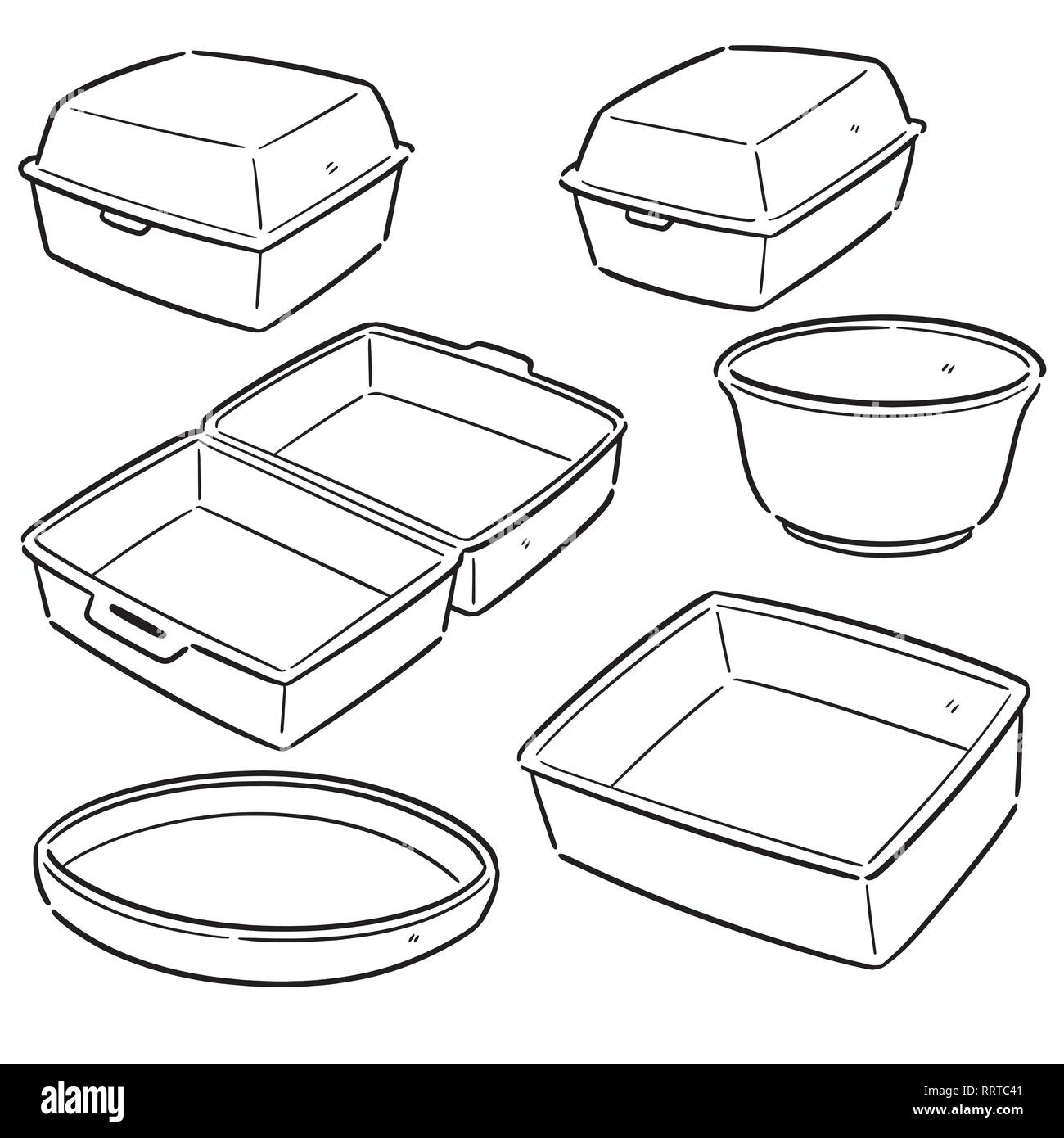 vector set of foam container Stock Vector Image & Art - Alamy