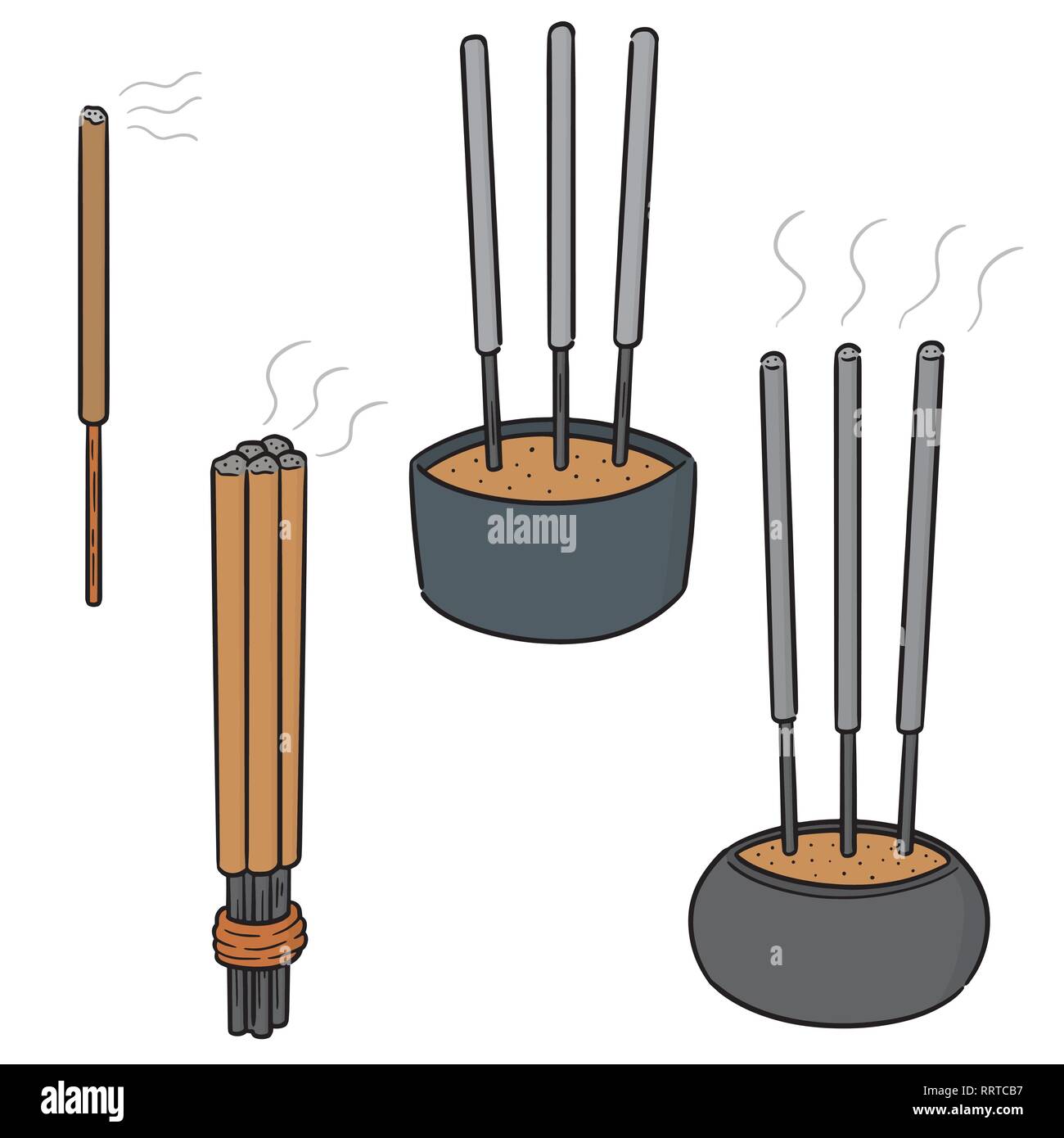 vector set of incense stick Stock Vector Image & Art - Alamy