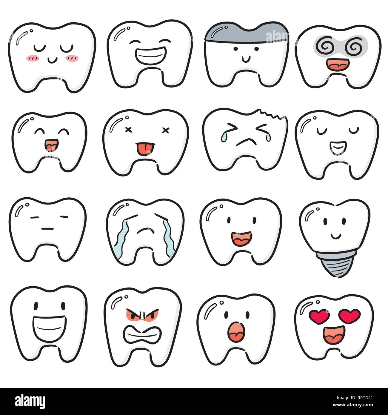 vector set of teeth Stock Vector Image & Art - Alamy