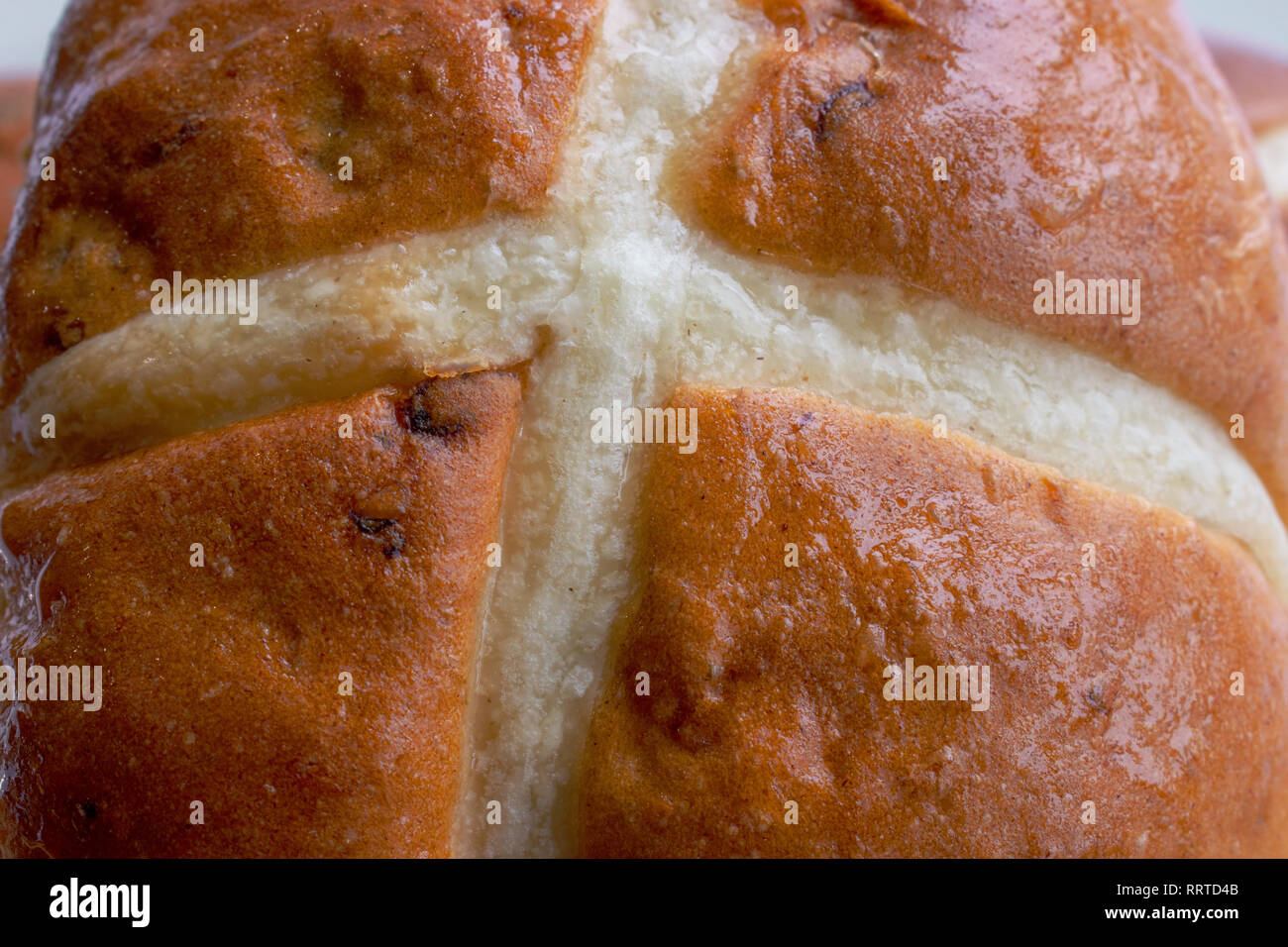 Hot Cross Bun Close Up Stock Photo - Alamy