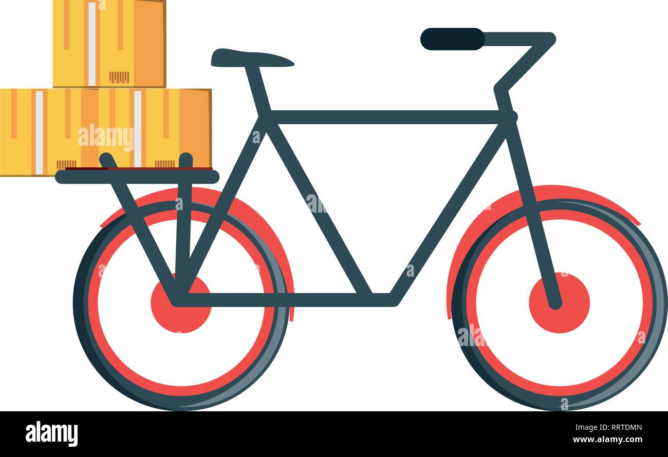 bicycle for logistic service with boxes vector illustration design ...