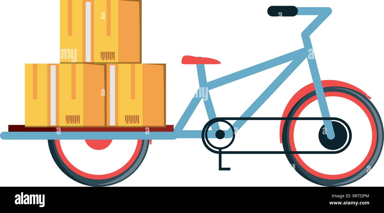 bicycle for logistic service with boxes vector illustration design ...