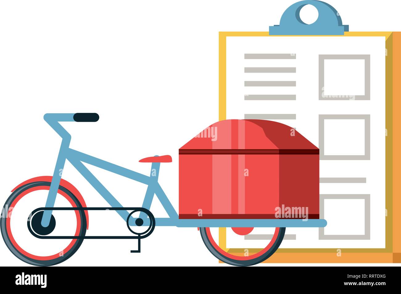 bicycle for logistic service with clipboard vector illustration design ...