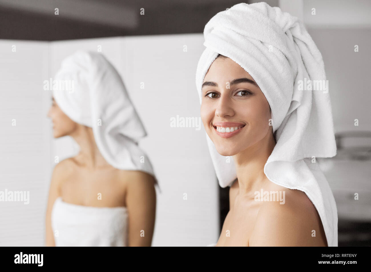 Beautiful girl after shower Stock Photo - Alamy