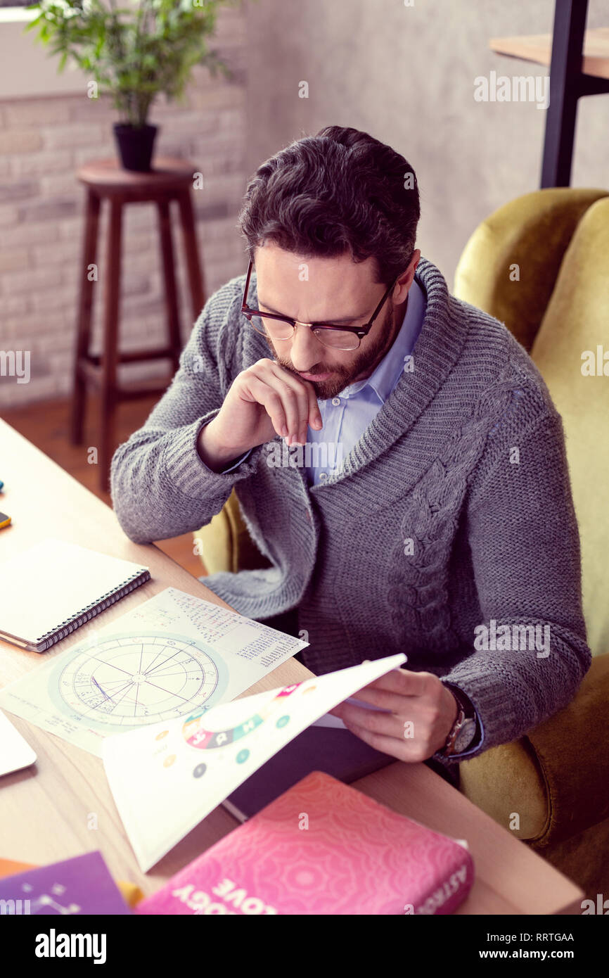 Top view of a professional astrologist at work Stock Photo - Alamy