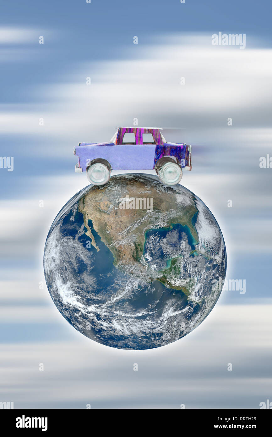 Traveling by car around the World Concept image. - Photo composition ...