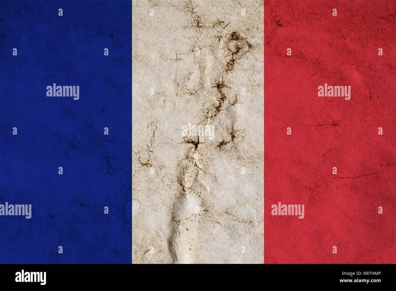 Flag of France with old dirty grunge texture Stock Photo - Alamy