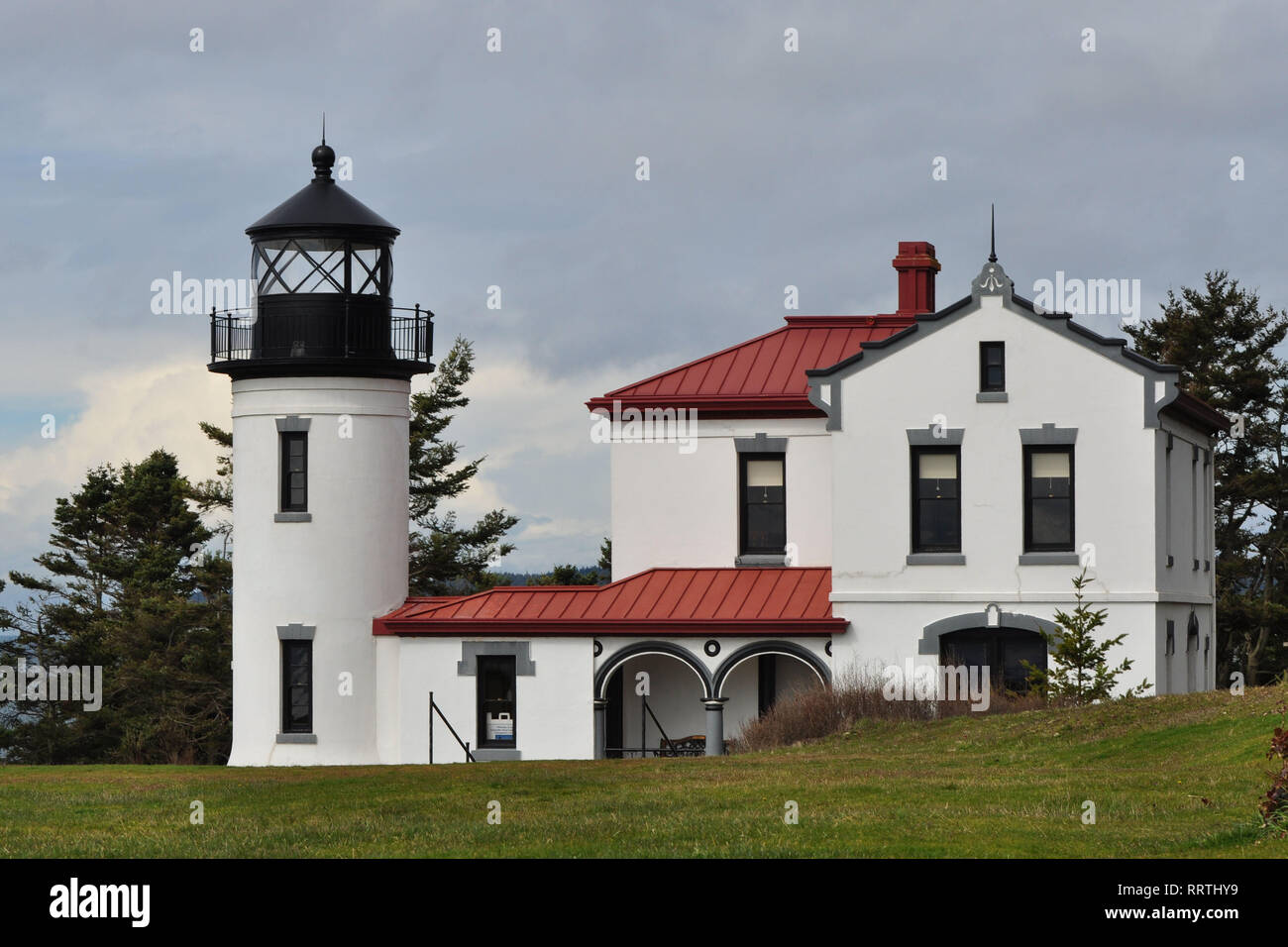 Admiralty Lighthouse is located at the mouth of Admiralty Bay and ...