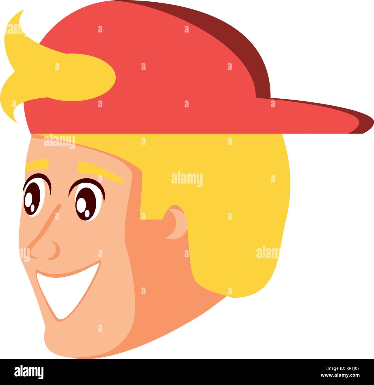 head young man with cap vector illustration design Stock Vector Image ...