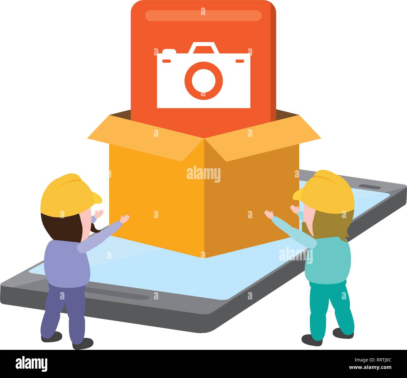 Mobile production truck Stock Vector Images - Alamy