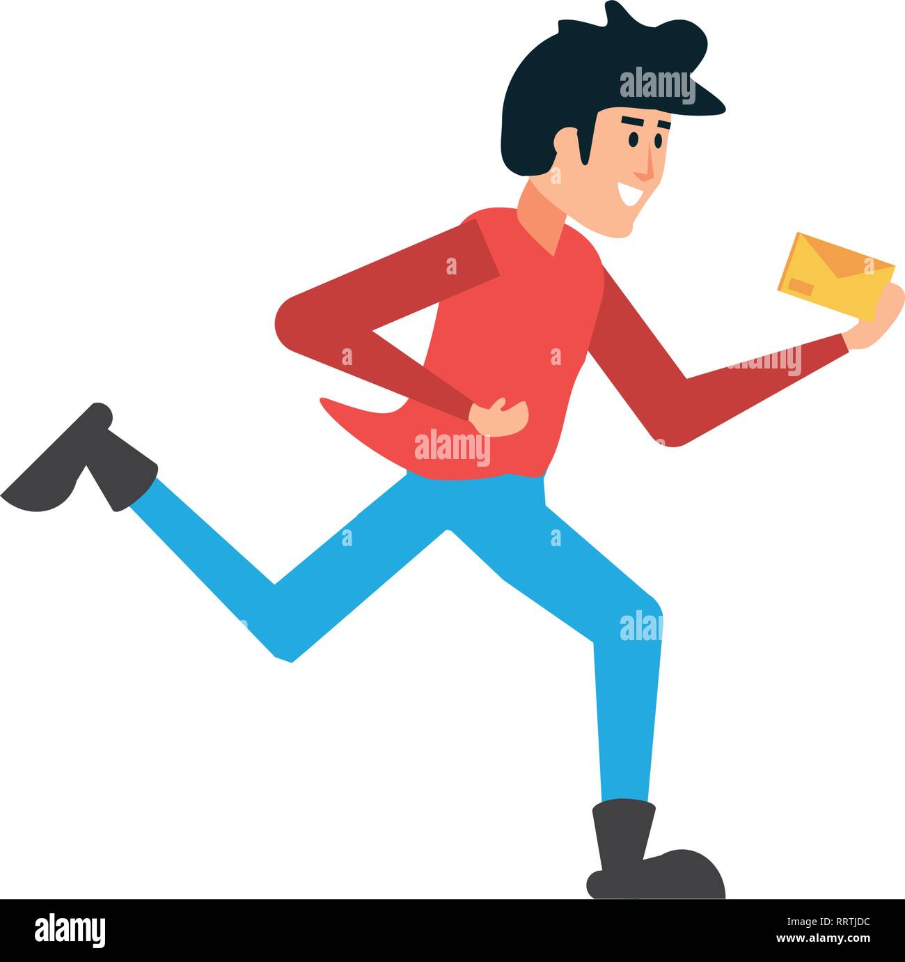Cartoon character mail running hi-res stock photography and images - Alamy