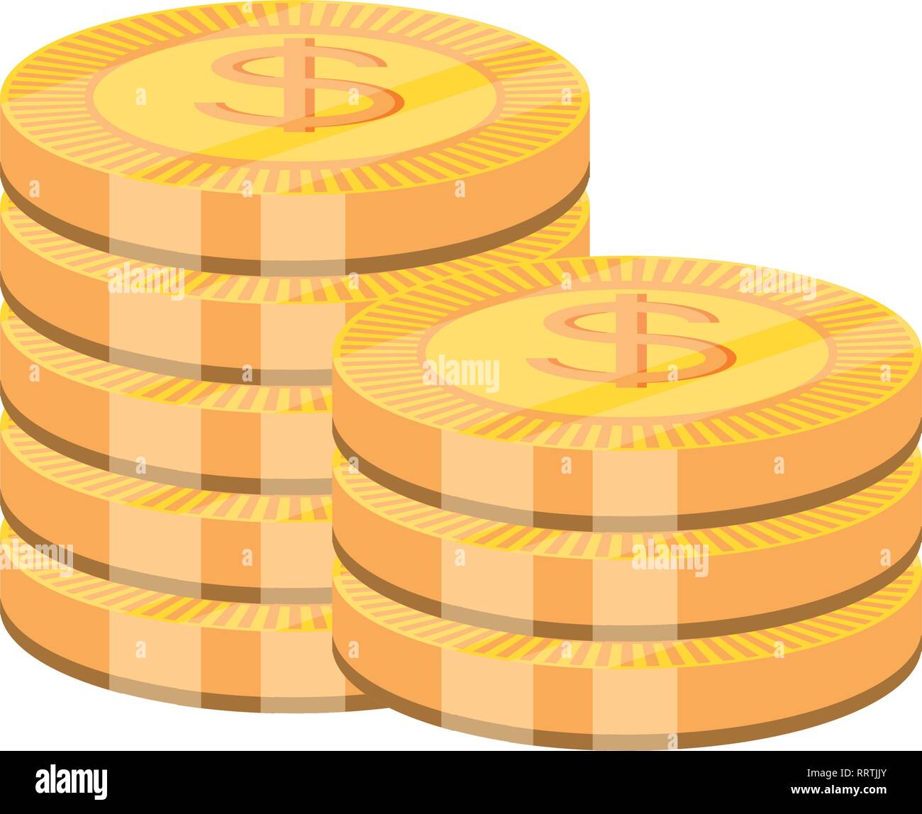 pile of coins dollar isolated icon vector illustration design Stock ...