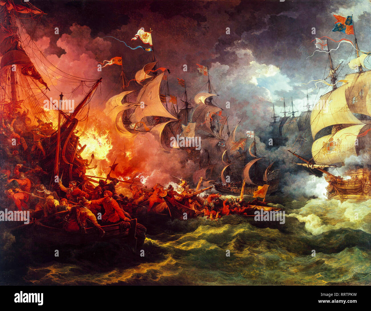 Defeat of the Spanish Armada, 8 August 1588, Philip James de ...