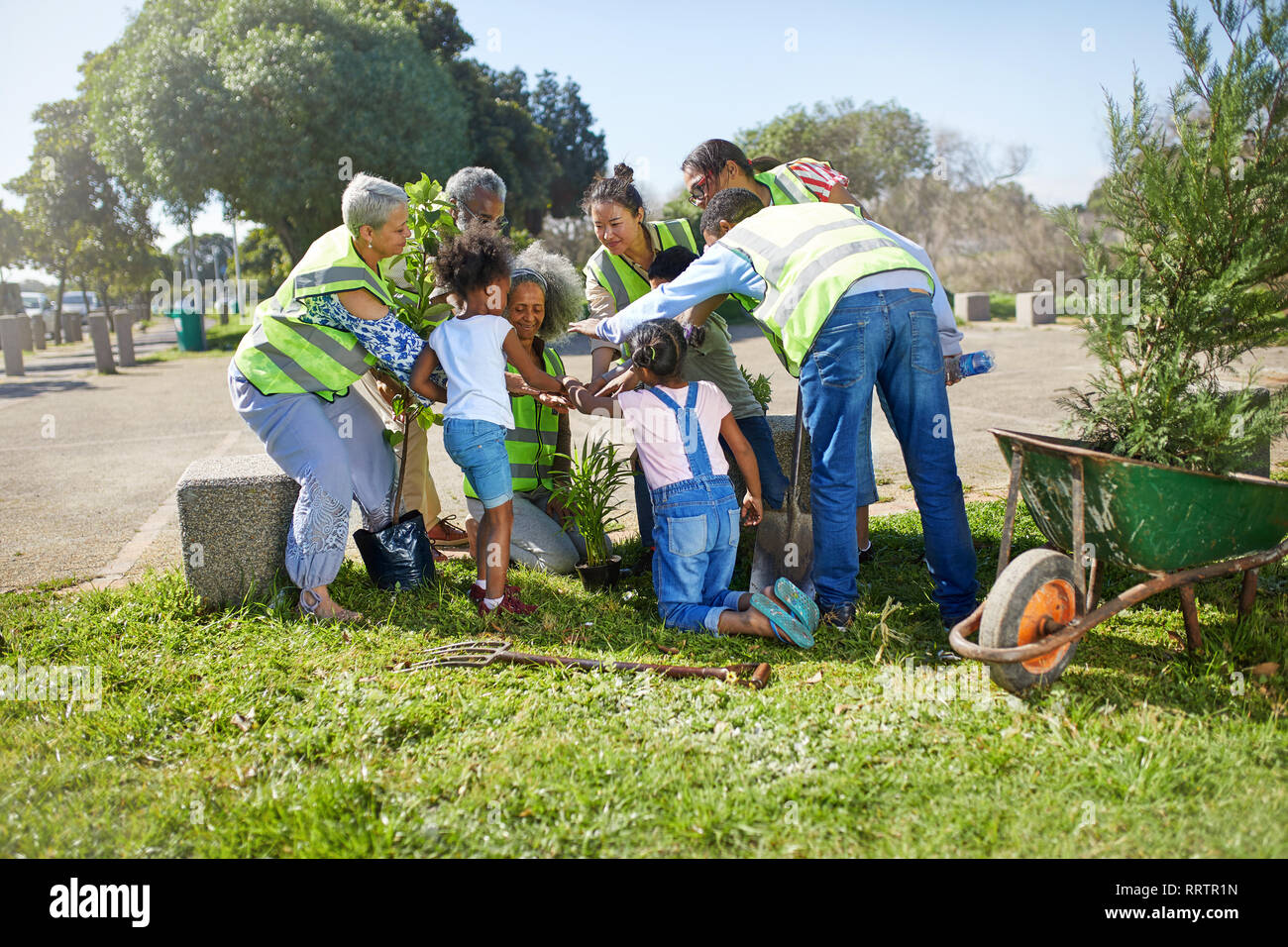 Mature community planting trees hi-res stock photography and images - Alamy