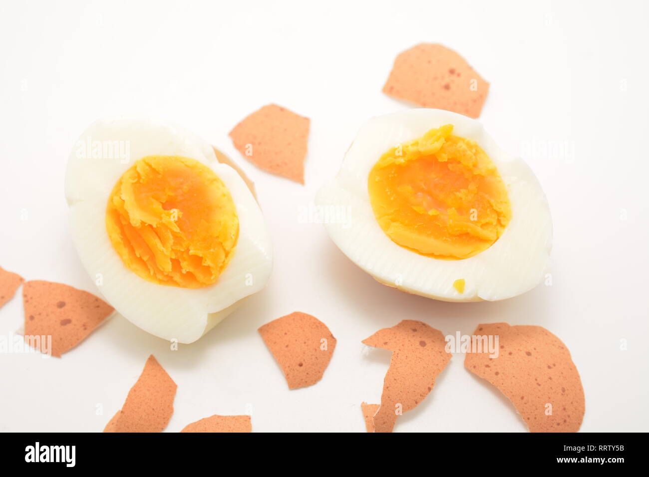 egg cooked on white background Stock Photo - Alamy