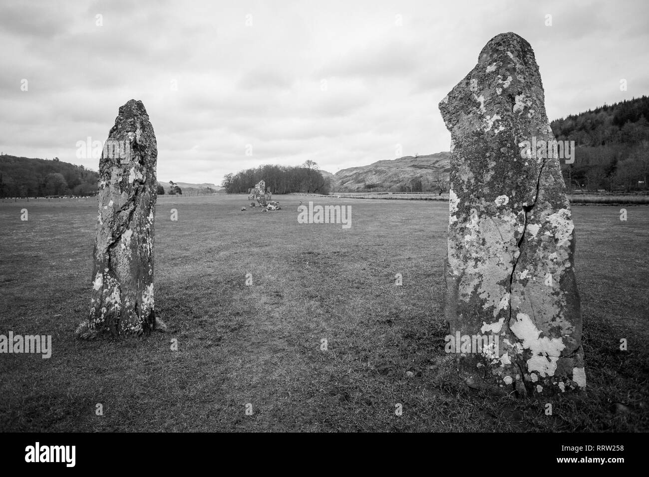 Stones stone circle Black and White Stock Photos & Images - Alamy