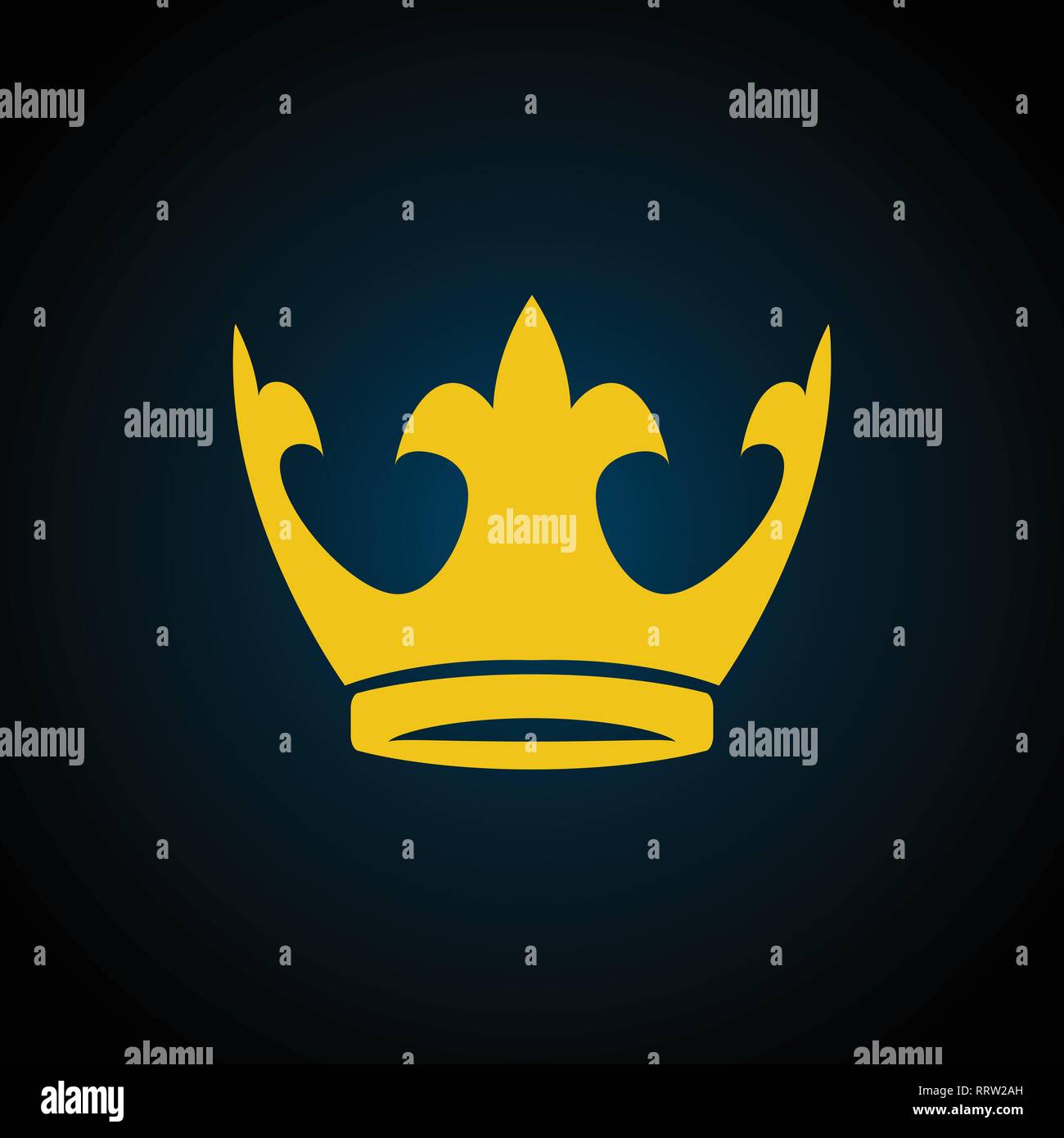 Gold yellow crown icon. Vector symbol of king, royal Stock Vector Image ...