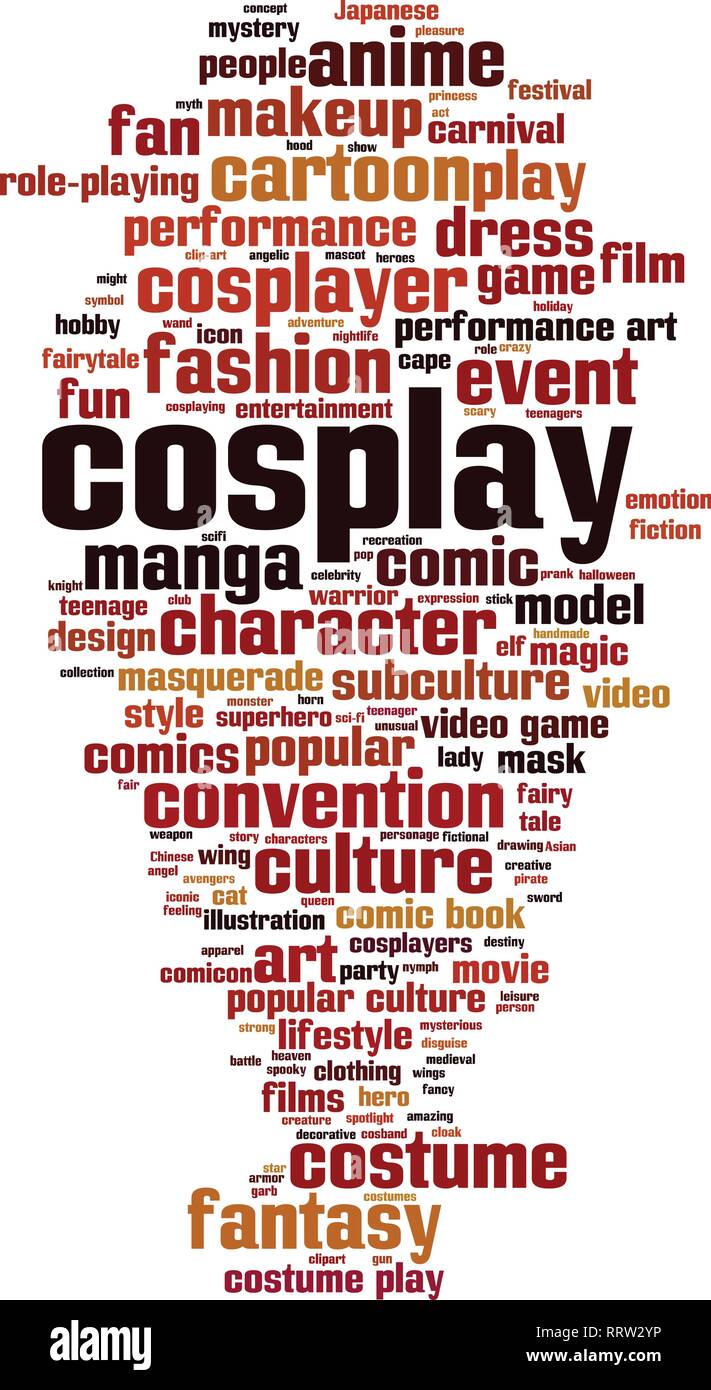 Cosplay word cloud concept. Vector illustration Stock Vector Image ...