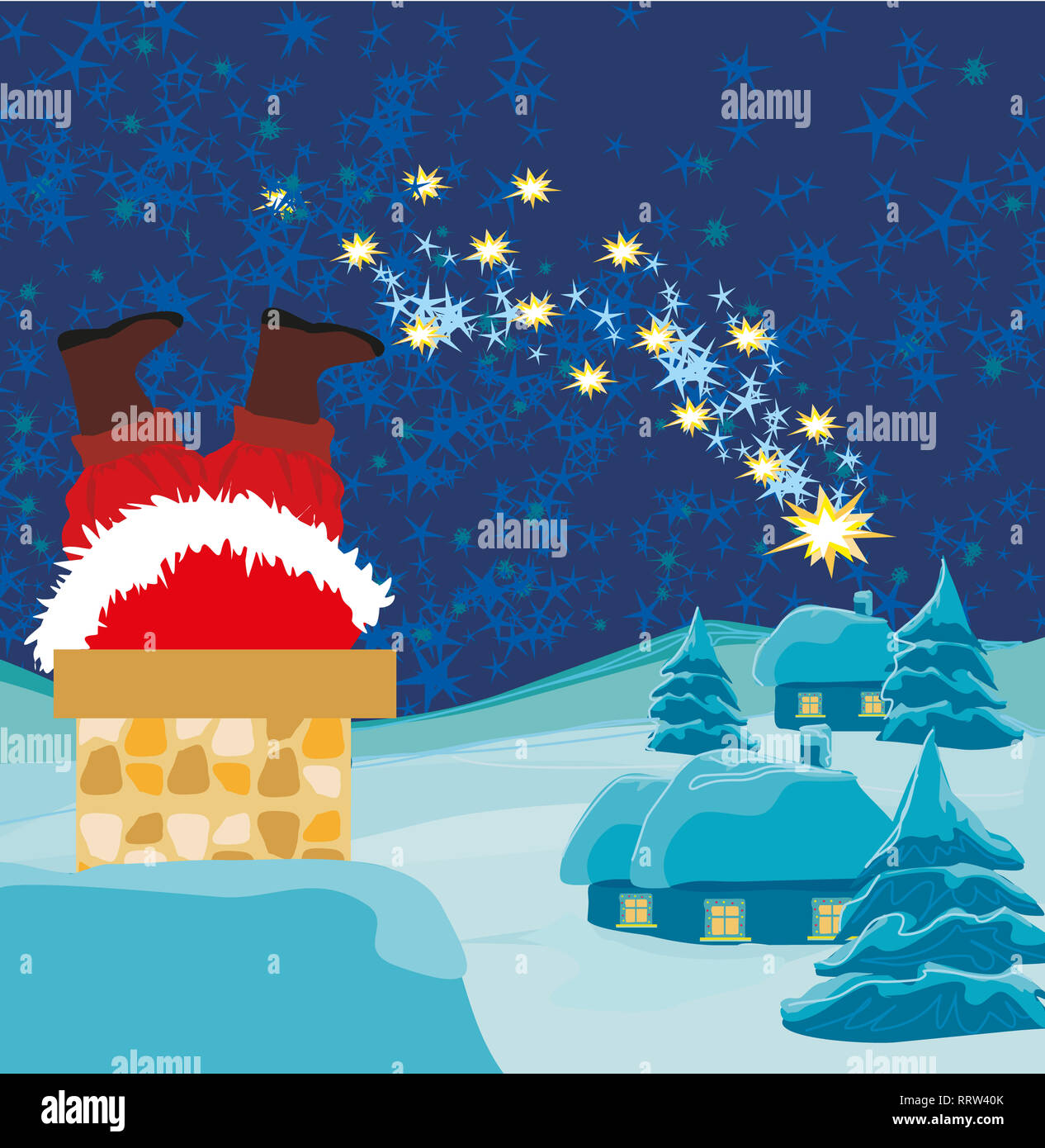 Santa claus stuck in chimney hi-res stock photography and images - Alamy