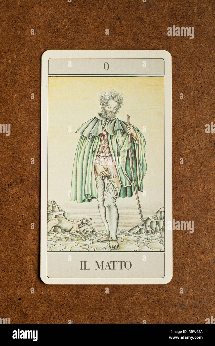 The Fool tarot major arcana Stock Photo - Alamy