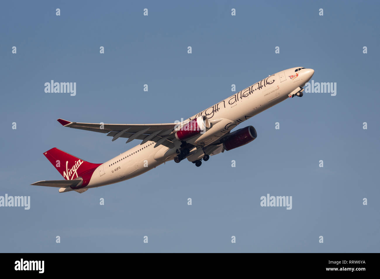 Virgin Atlantic Airways Airbus A330 jet airliner plane G-VUFO taking ...