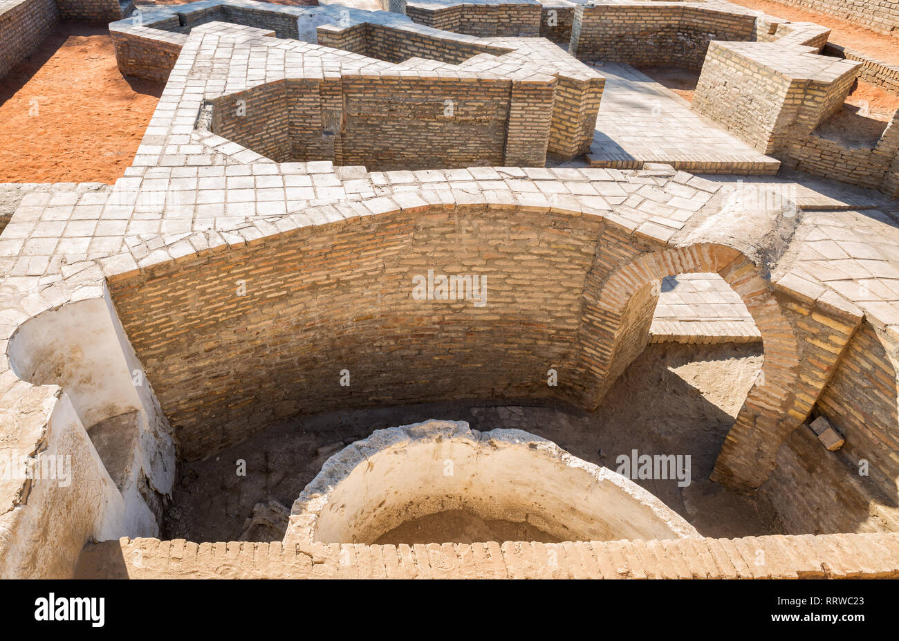 Archaeological site in the city center, Bukhara, Uzbekistan Stock Photo ...