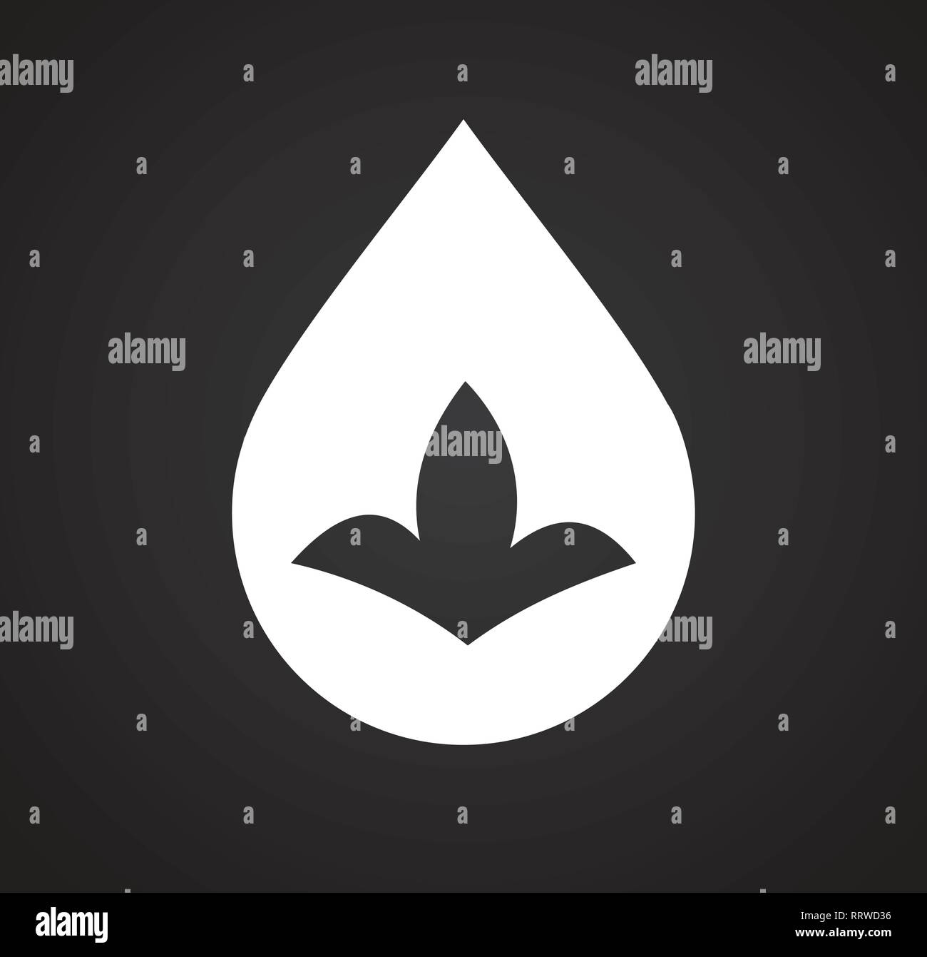 Drop water icon on black background for graphic and web design, Modern ...