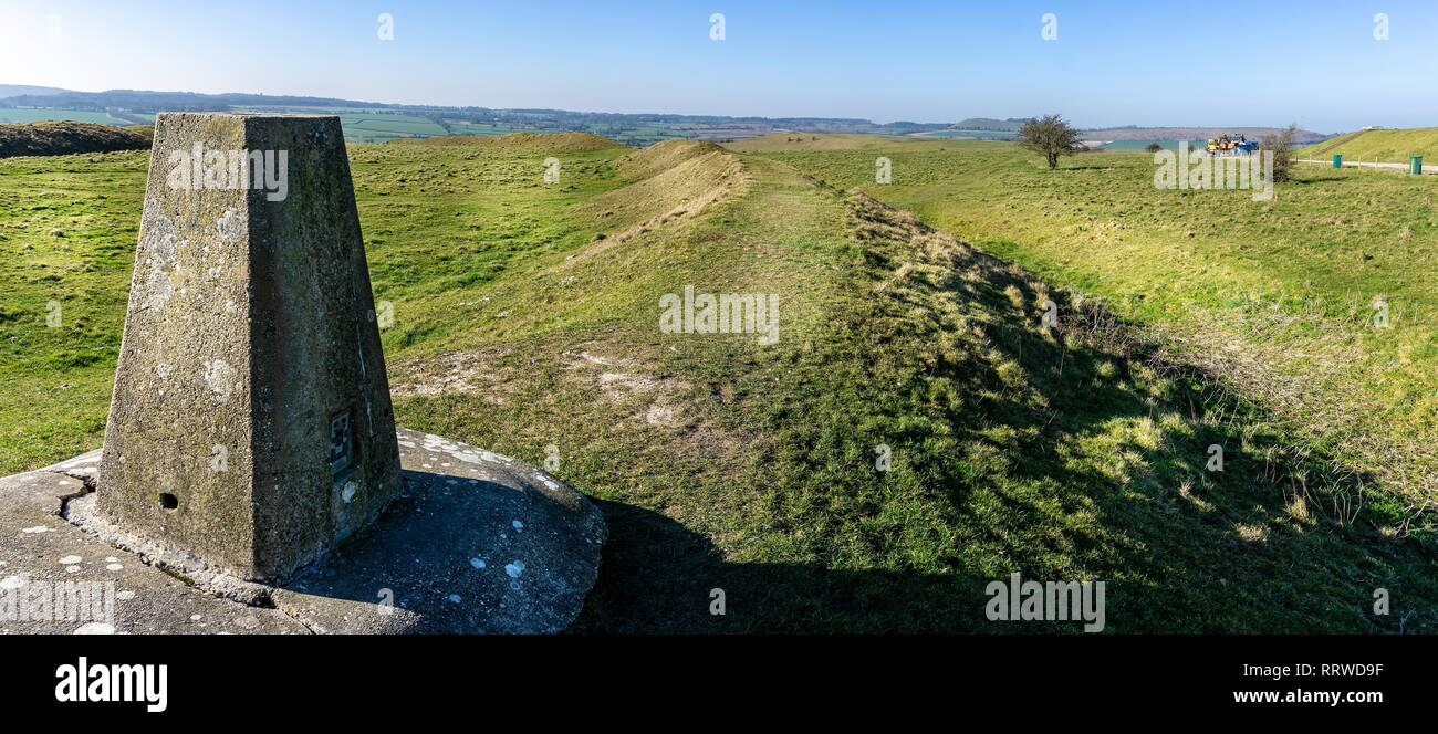 Triangulation point or station at the top of White Sheet Hill with ...