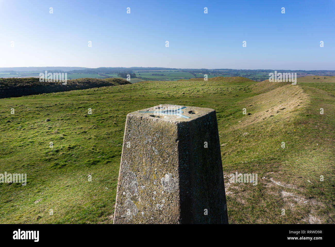 Triangulation point or station at the top of White Sheet Hill with ...