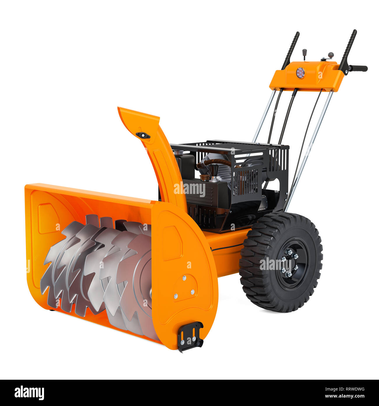 Snow blower, 3D rendering isolated on white background Stock Photo - Alamy