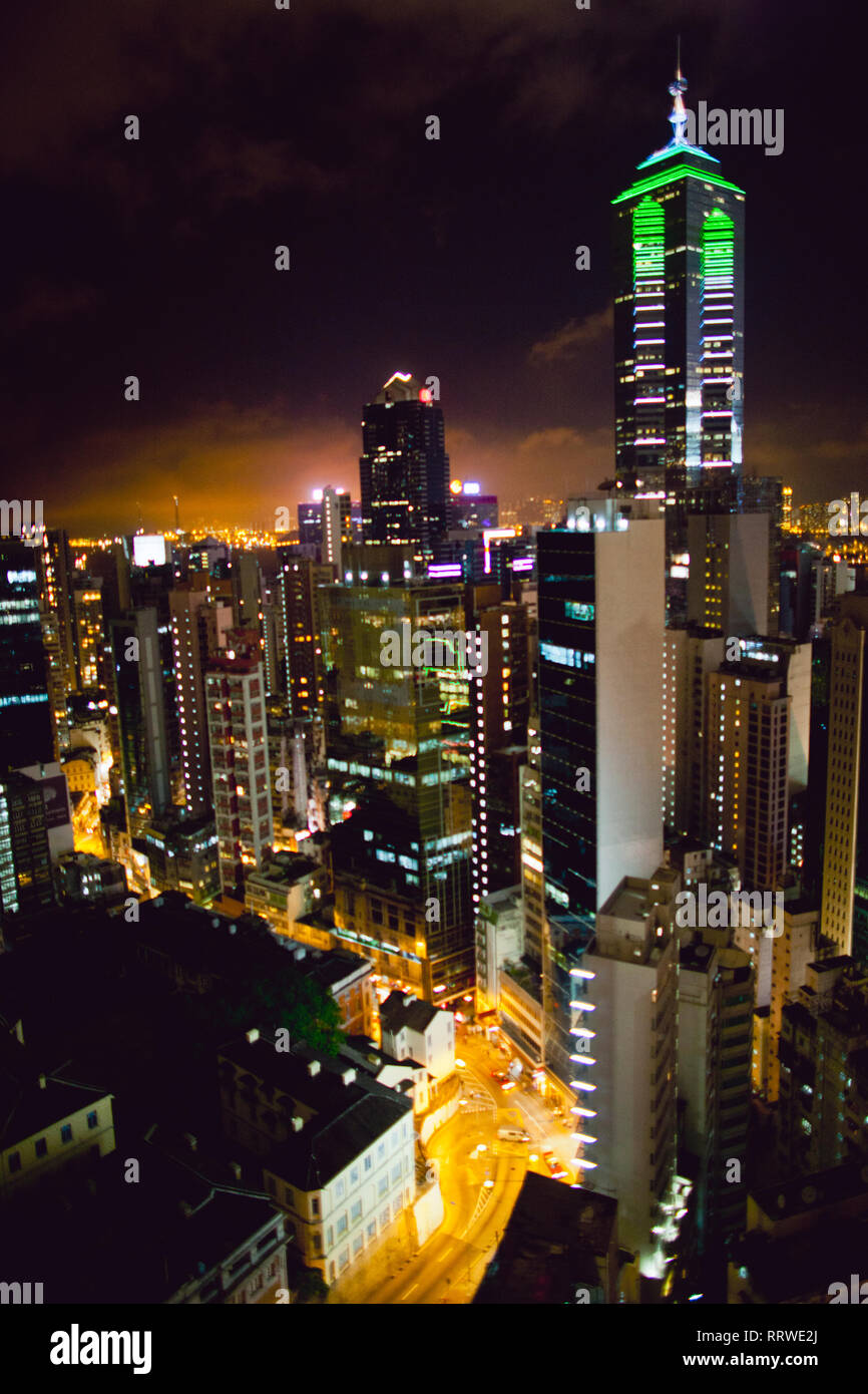 Skyscrapers at night Stock Photo - Alamy
