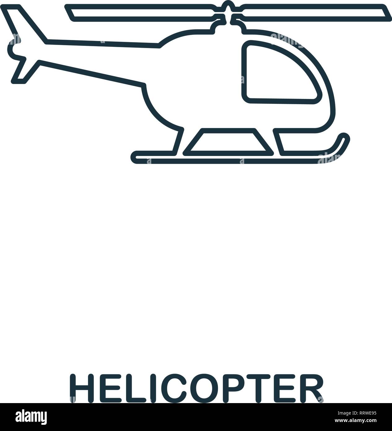 Helicopter icon. Outline thin line style from airport icons collection ...