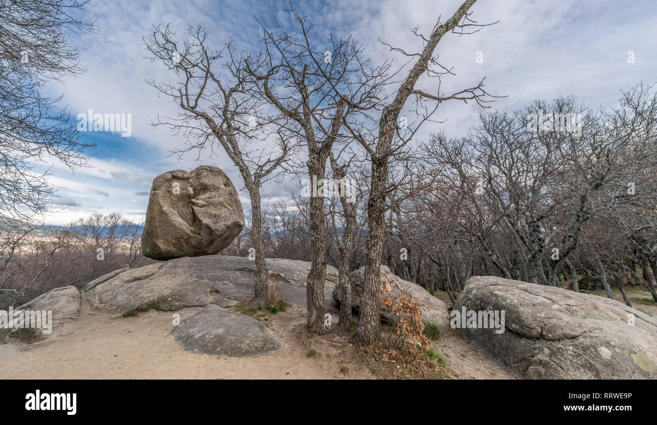 Celtic Vetton sacred place (Nemeton), Large boulder of granite rock ...