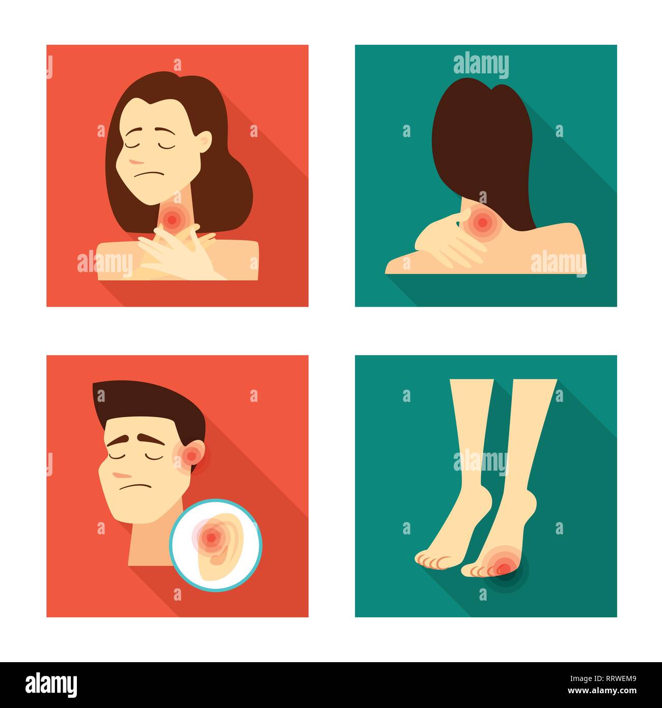 Vector illustration of damage and wound sign. Set of damage and ...