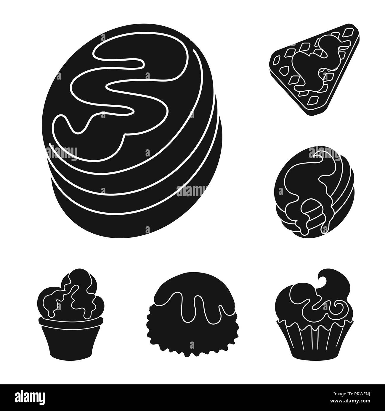 Isolated object of sweetness and product icon. Collection of sweetness ...