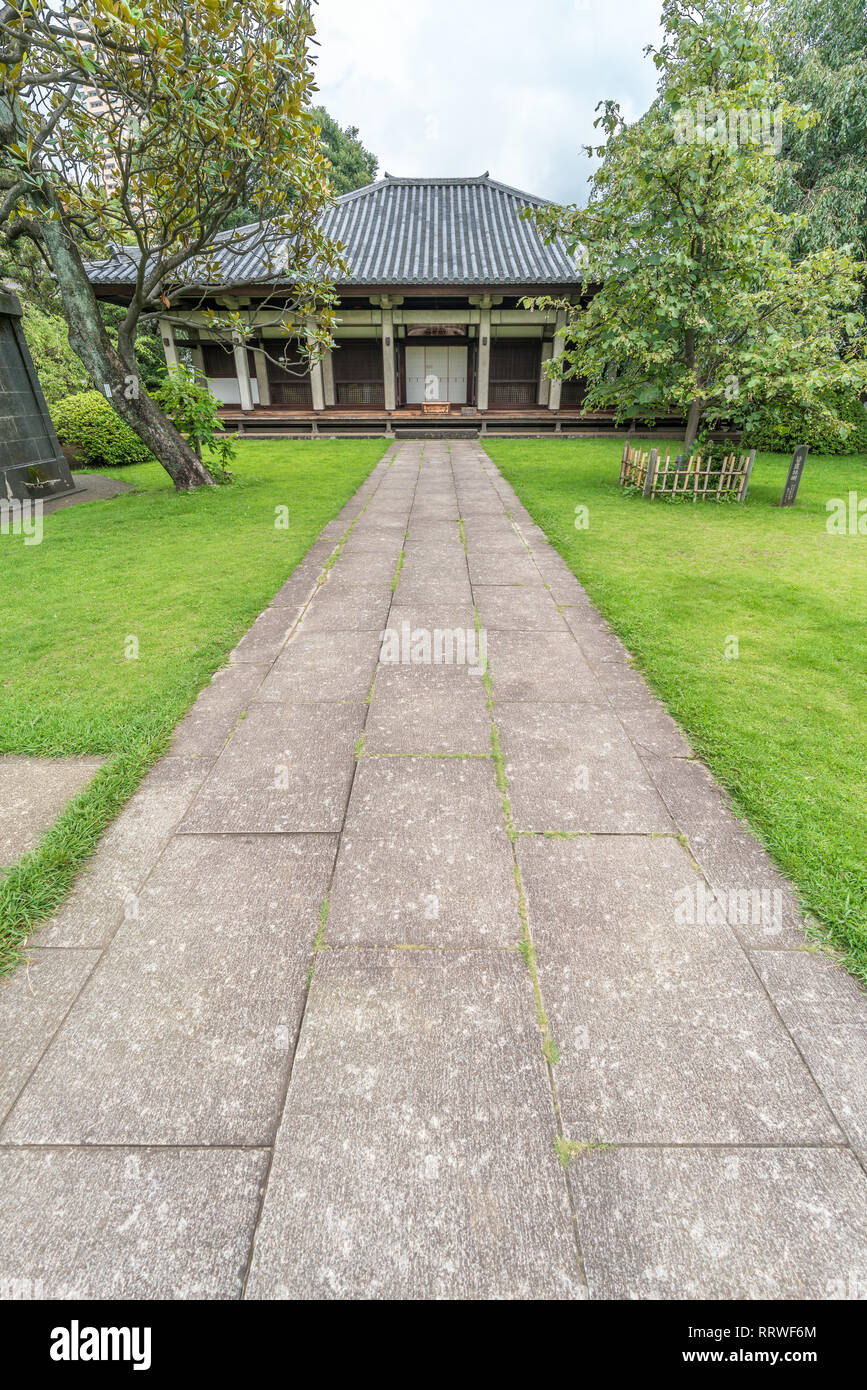 Yanaka, Tokyo, Japan - August 18, 2017 : Honden (Main Hall) of Tennoji ...