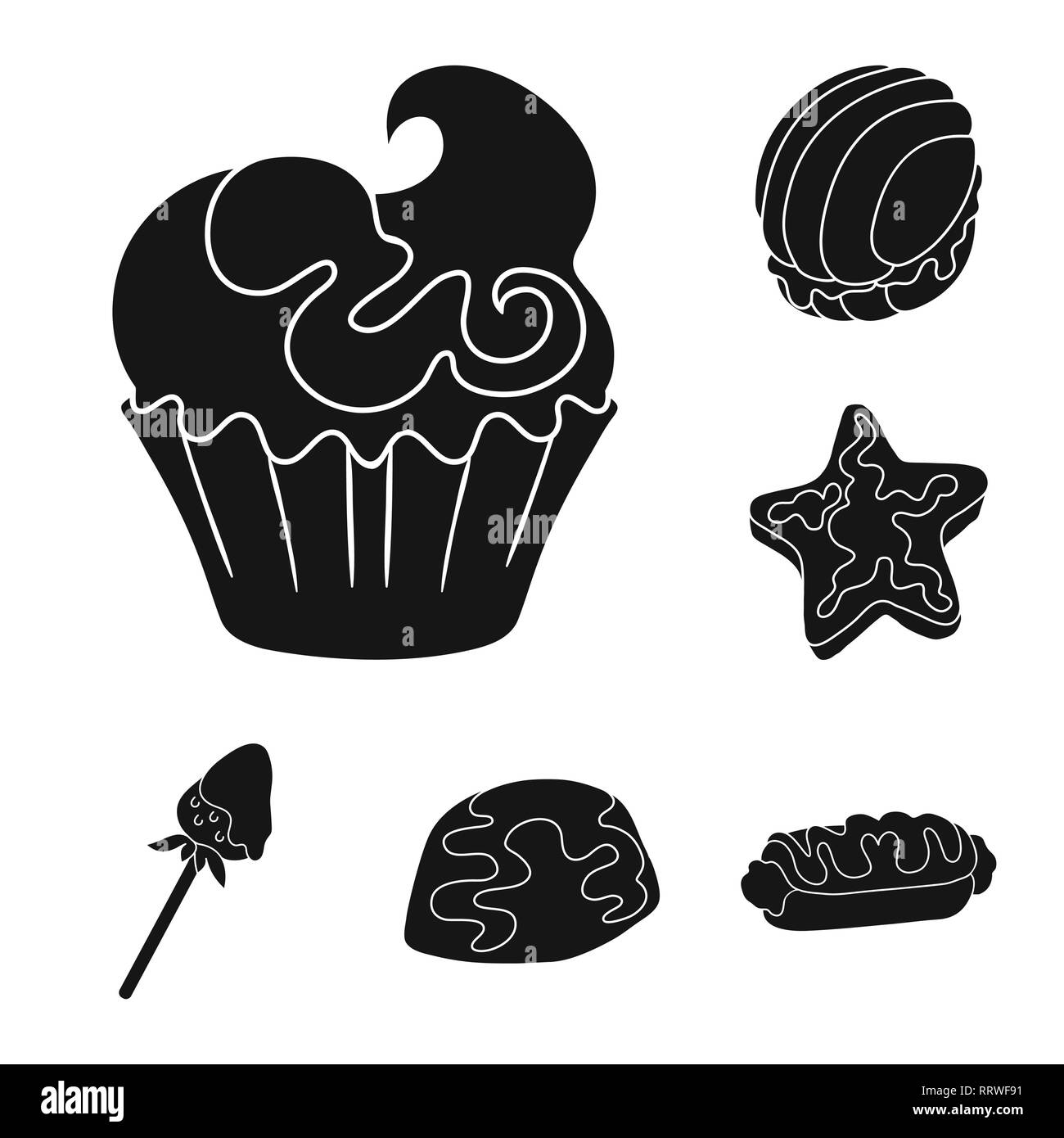 Vector illustration of sweetness and product symbol. Set of sweetness ...