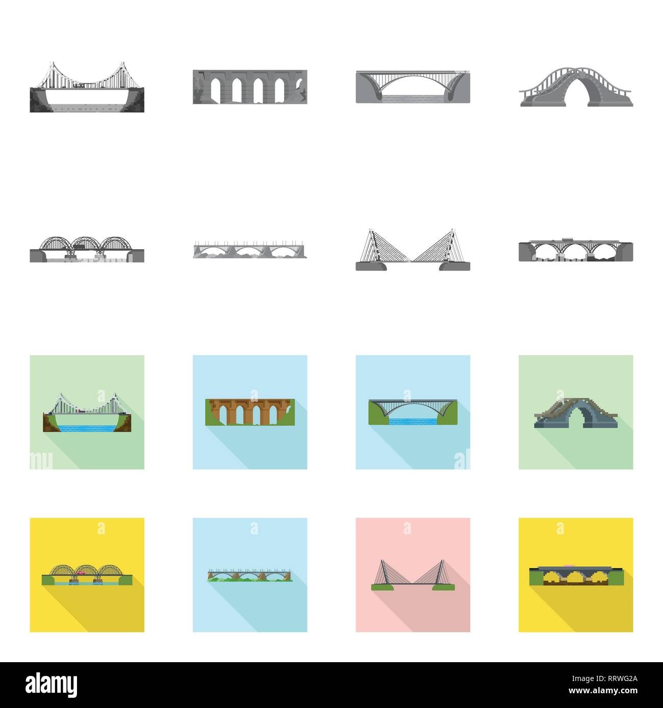 Isolated object of connection and design symbol. Collection of ...