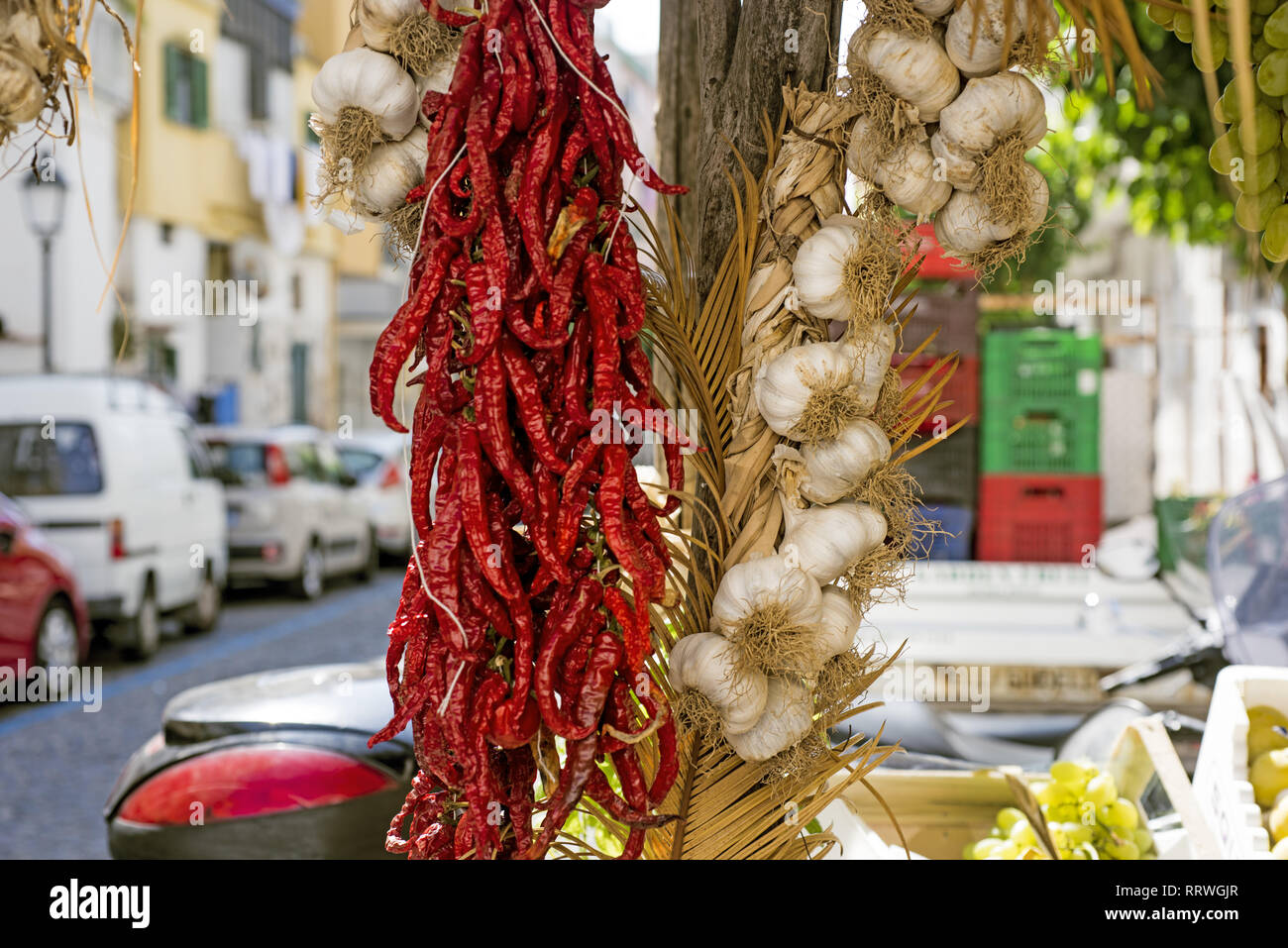 Hanging red chillies bunches hi-res stock photography and images - Alamy