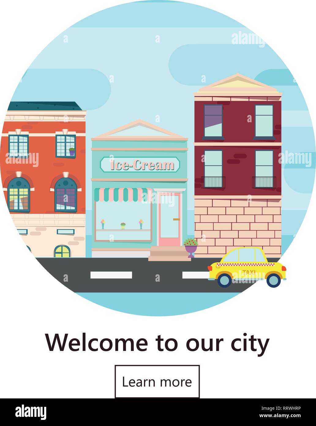 Web banner with city landscape City landscape Urban landscape in flat ...