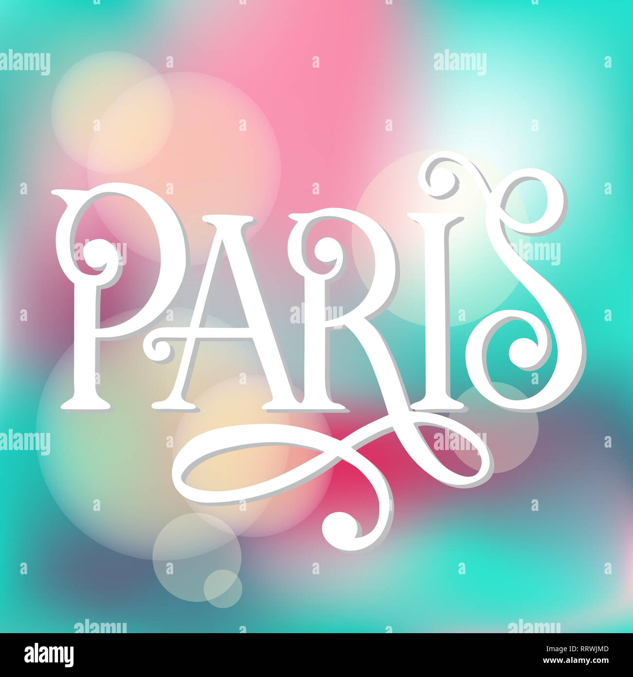 Paris. Handwritten lettering poster for your design. Creative ...