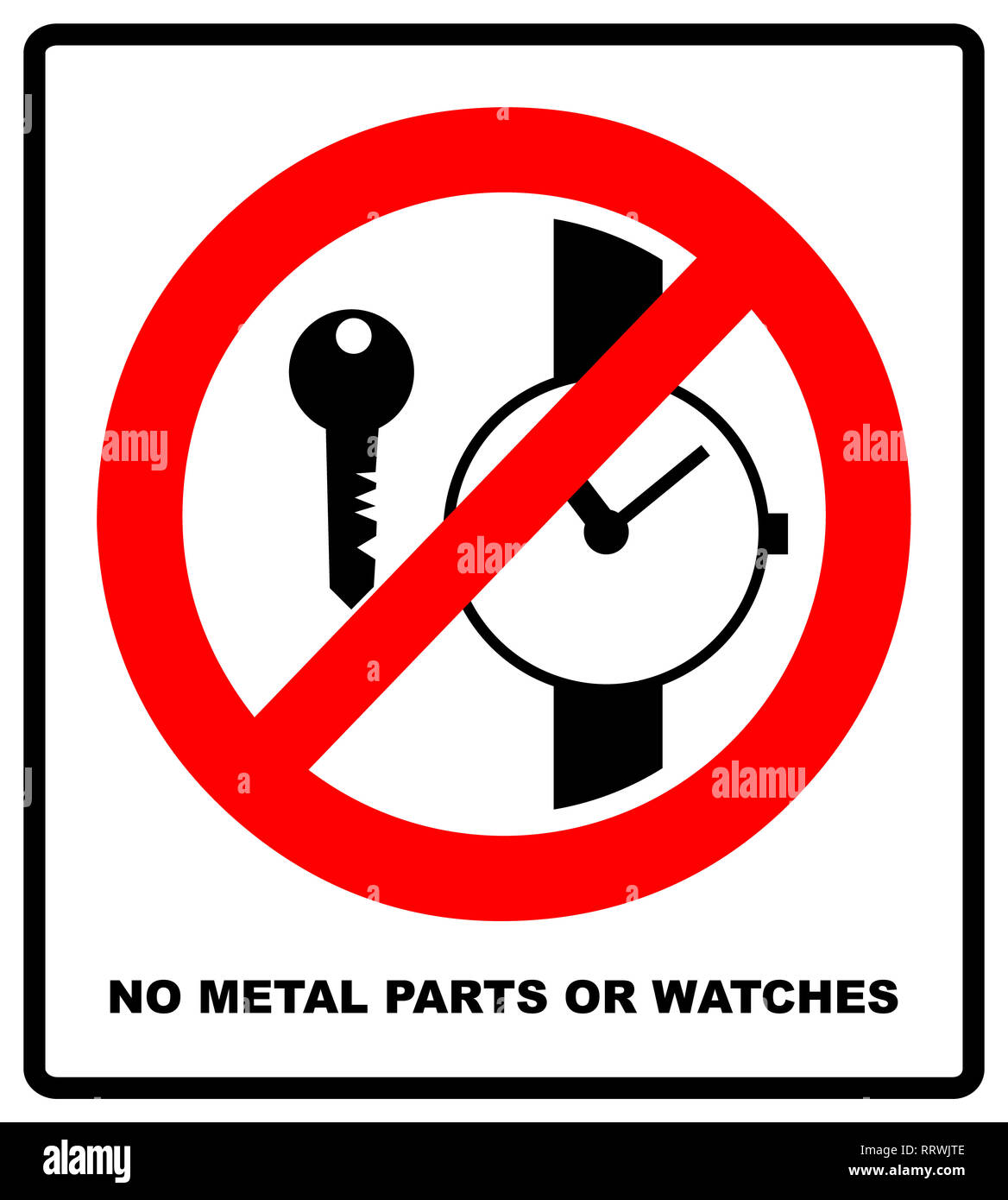 No metallic articles or watches, No access for people with metallic ...