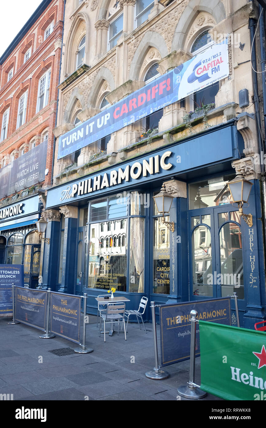 February 2019 - The Philharmonic Pub in central Cardiff Stock Photo - Alamy