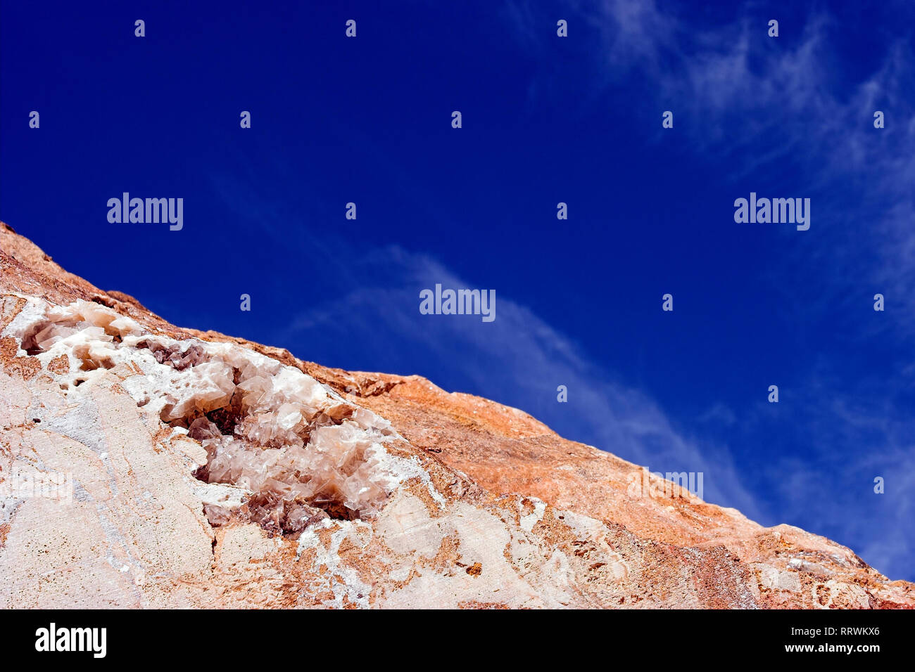 Calcite crystal; part of a raw marble slab Stock Photo - Alamy
